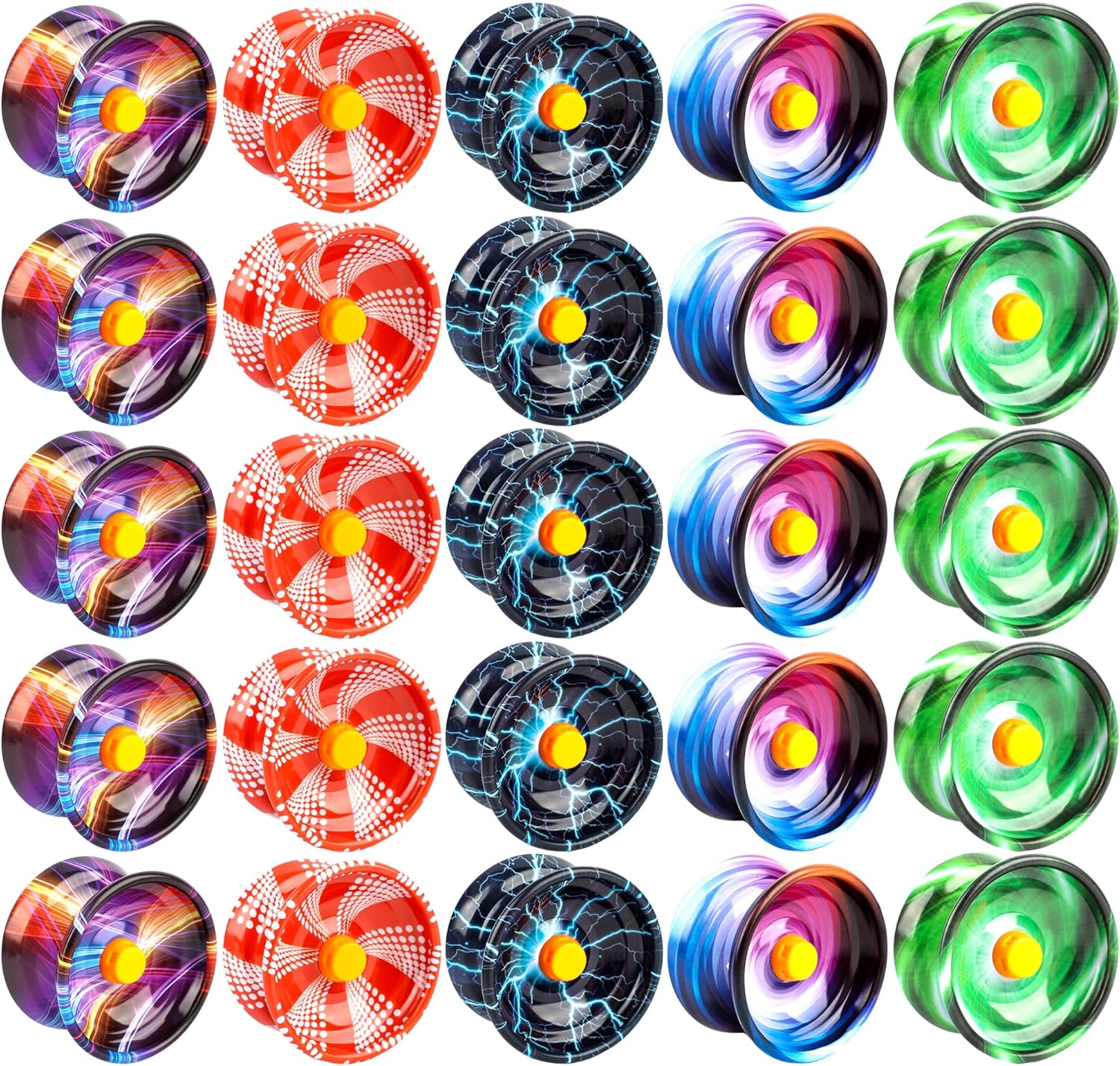 Amazon.com: 25 Pack Yo-Yo Alloy Response Balls Bulk Colorful Response ...