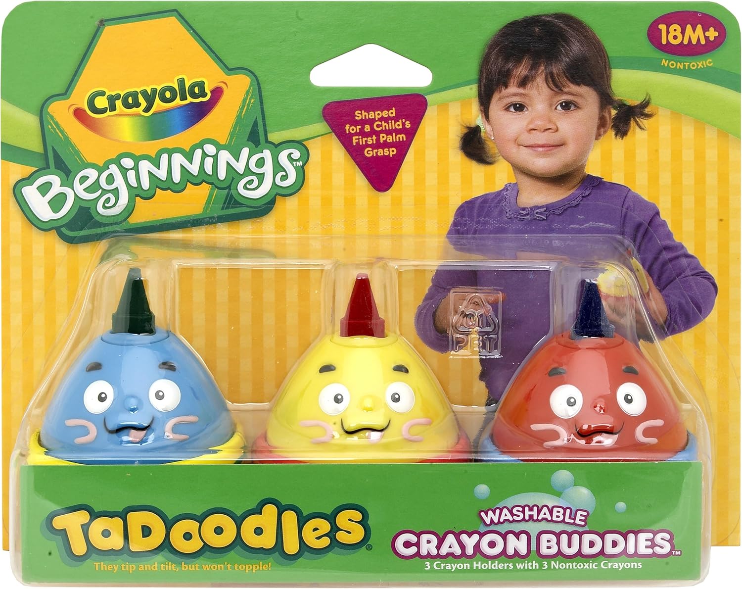 Amazon.com: Crayola 3 Ct Washable Tadoodles Crayon Buddies : Toys & Games