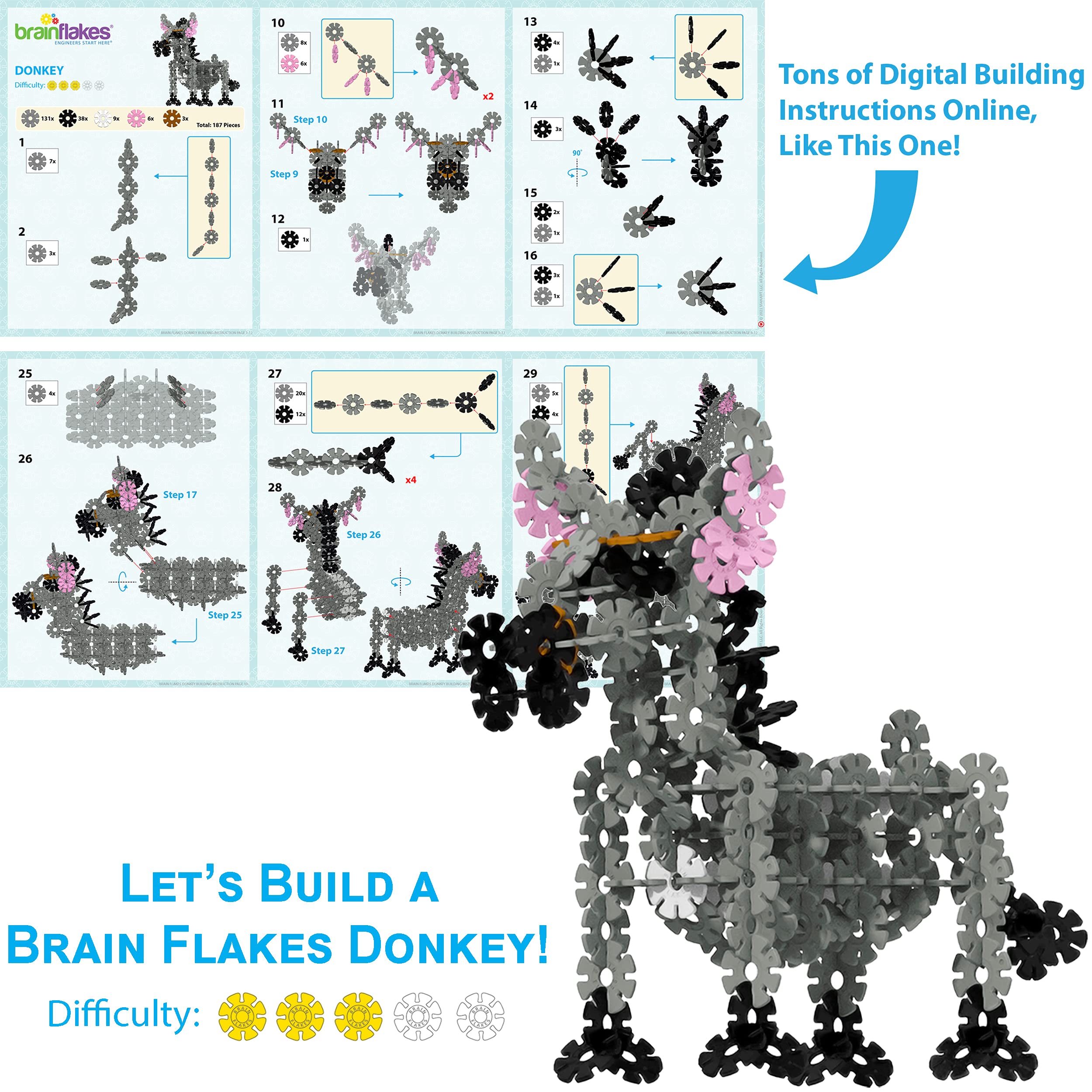 Snapklik.com : Brain Flakes 150+ Piece Tube-Go Gray
