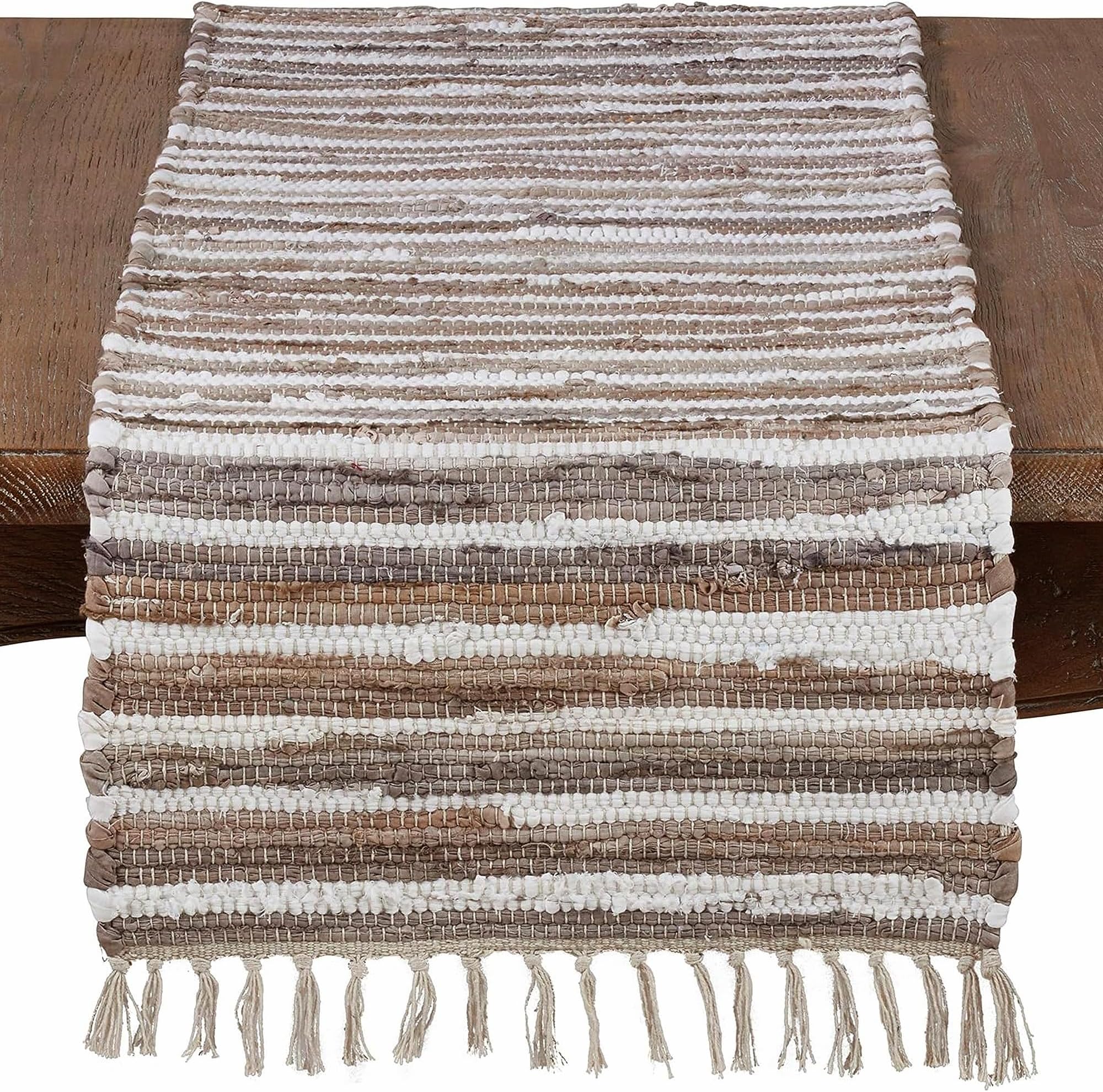 Amazon.com: SARO LIFESTYLE Jute Chindi Table Runner, 16" x 108 ...