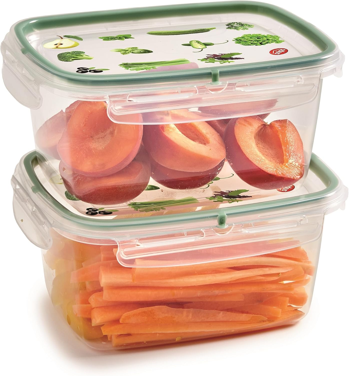 Amazon.com: Snips Set of 2 Food Containers 1.20 Litres Rectangular | 2x ...