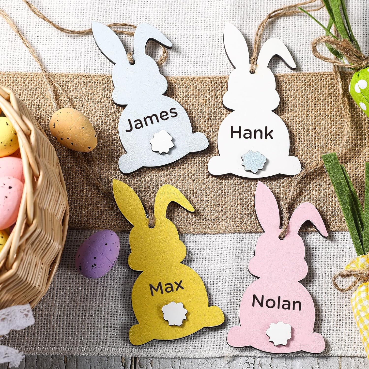 Amazon.com: Easter Decorations-12PCS Easter Basket Name Tags - DIY ...