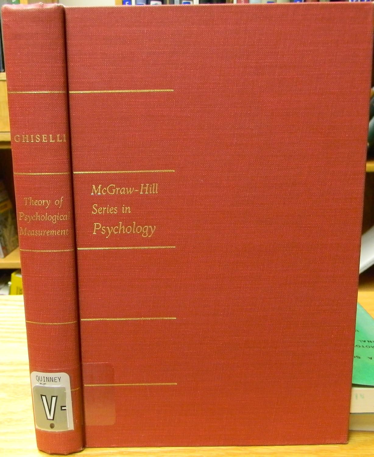 Theory of Psychological Measurement (Psychology S.): Ghiselli, Edwin E ...