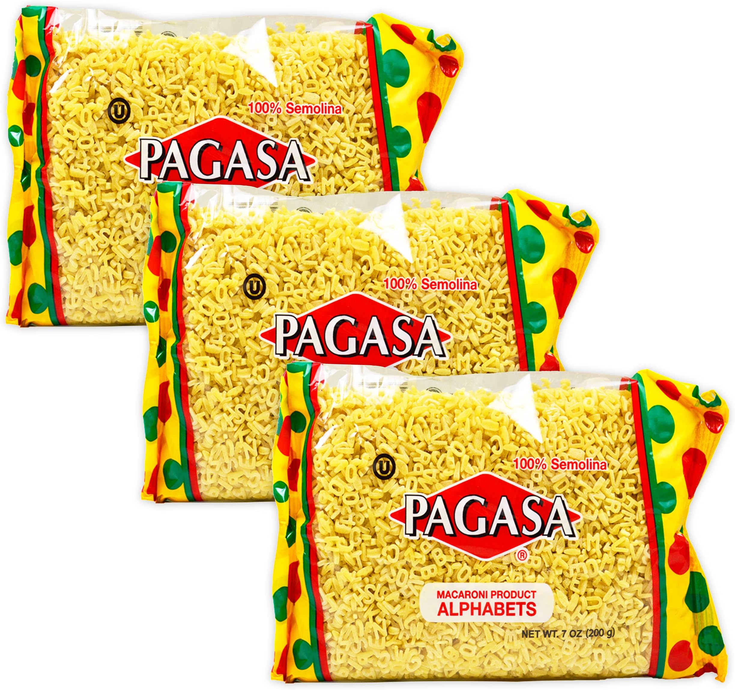 Amazon.com : Alphabet Pasta Noodles - 3 Lb Tub : Spaghetti Pasta ...