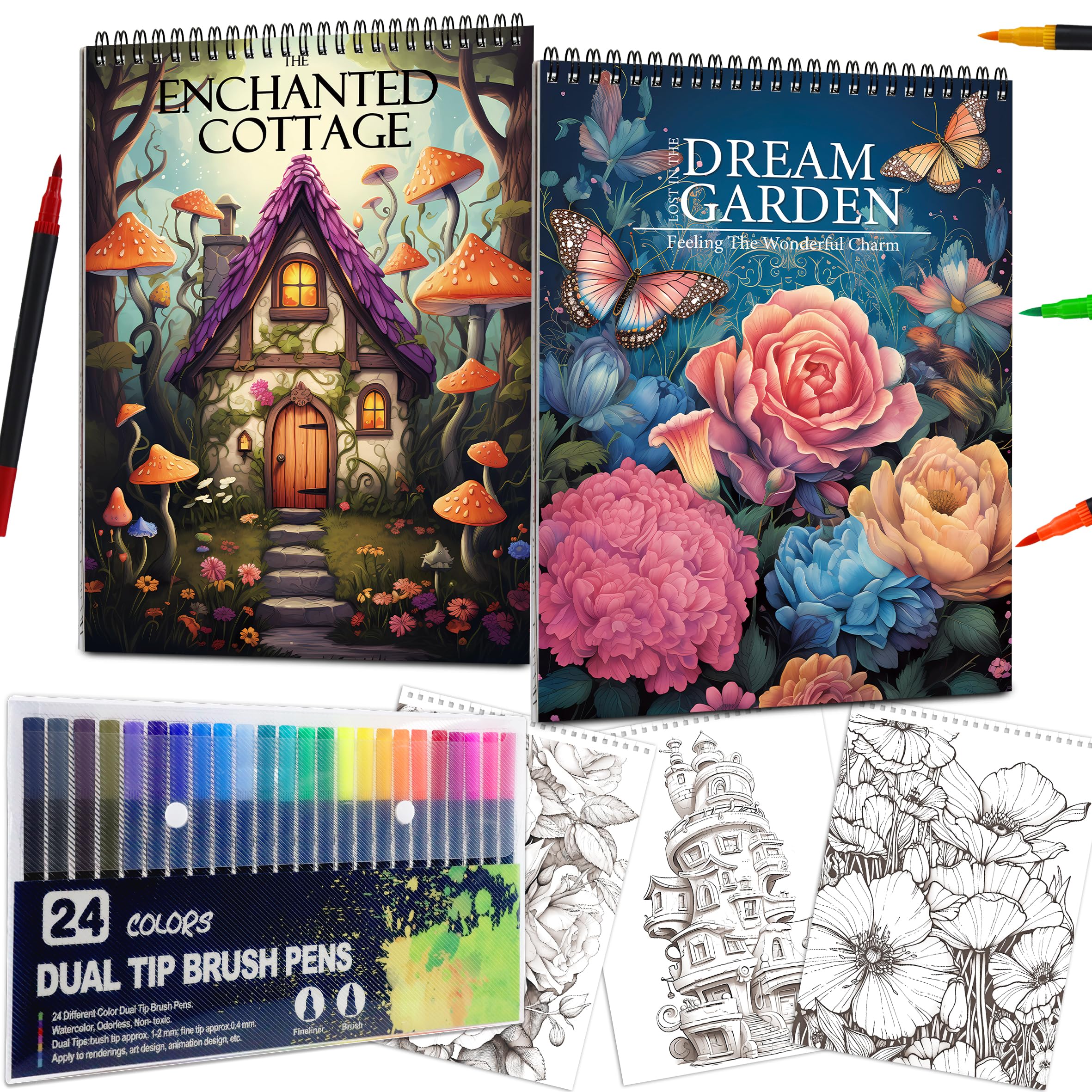 Amazon.com: Adult Coloring Book for Women Relaxation, Spiral Bound ...