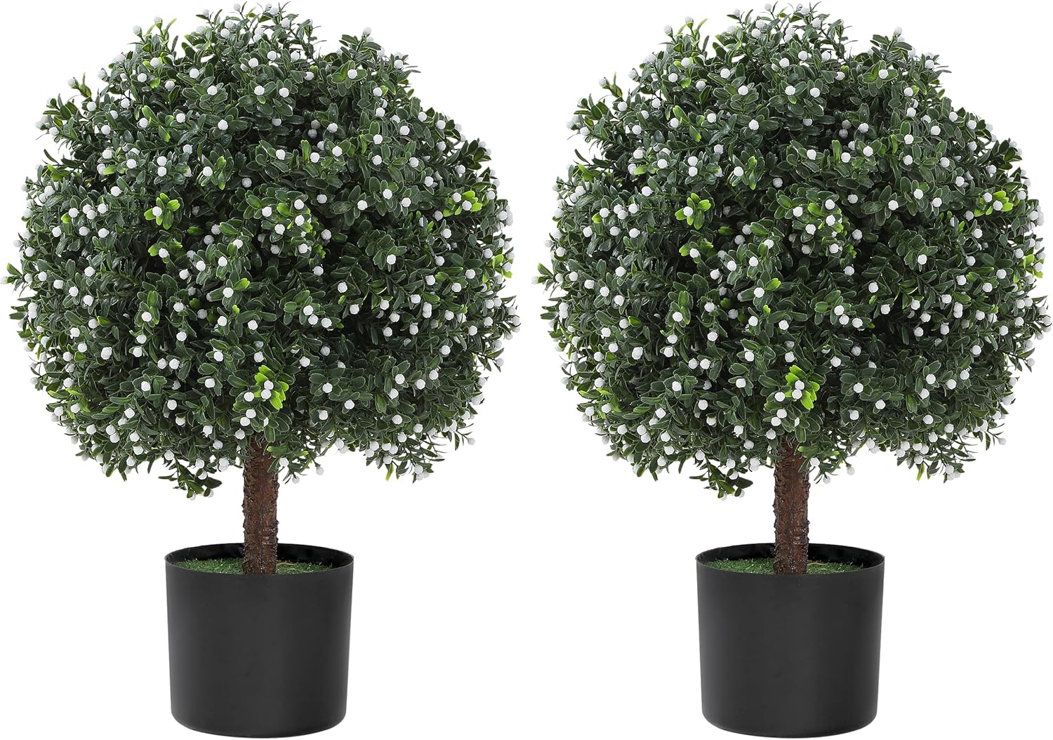 Amazon.com: Henshan Boxwood Topiary Trees Artificial Outdoor 2 Pack，22 ...