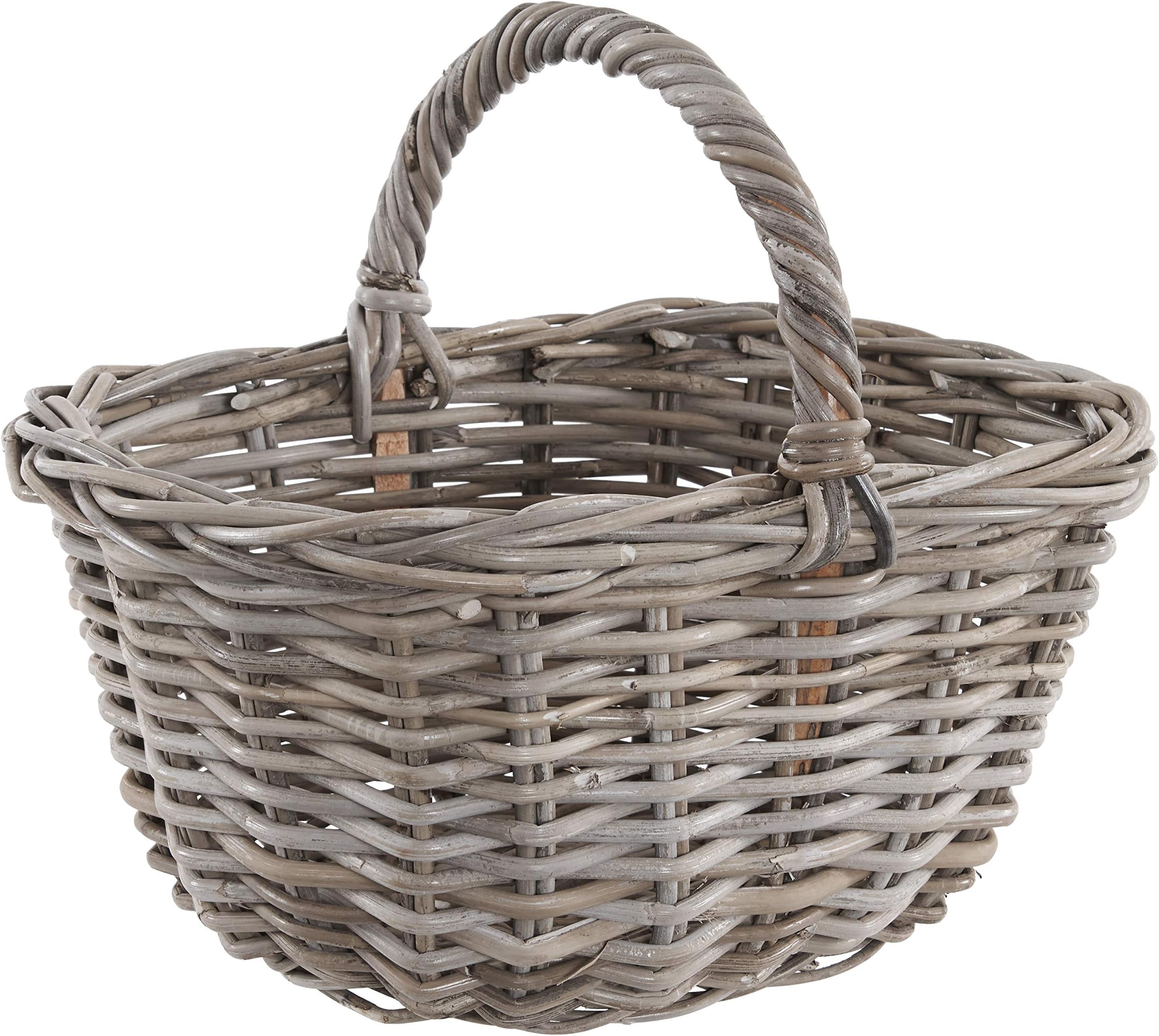 Grey Rattan Wicker Stair Storage Basket : Amazon.co.uk: Home & Kitchen
