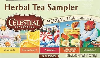 Amazon.com : Celestial Seasonings Herbal Tea, Tea Sampler, 18 Count ...