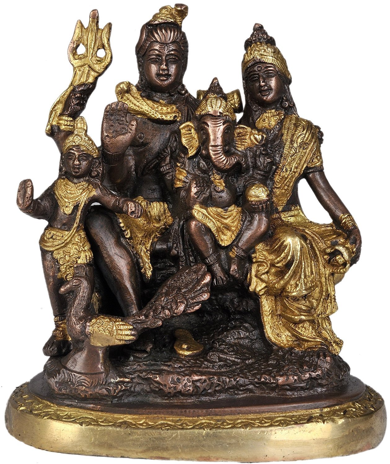 Buy Exotic India Shiva Parivaar (Shiva Family) - Brass Statue Online at ...