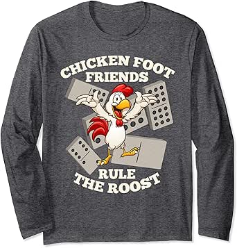 Amazon.com: Chicken Foot Rules - Mexican Train Dominoes Funny T Shirt ...