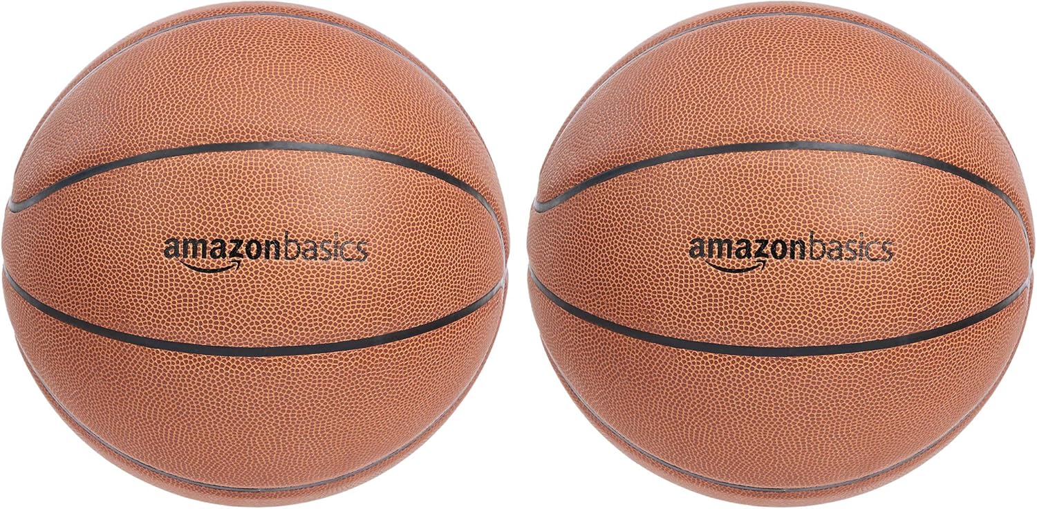 Amazon Basics PU Composite Basketball - Intermediate Size, 2-Pack ...