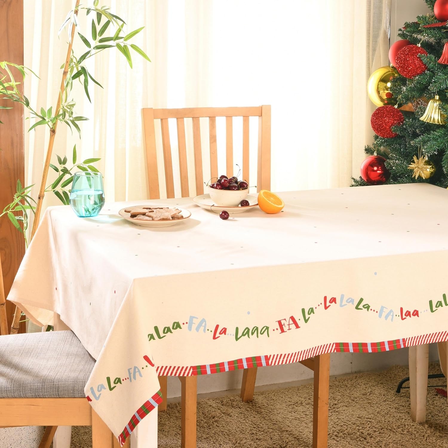 Amazon.com: Folkulture Christmas Tablecloth Rectangle 60x72 for ...
