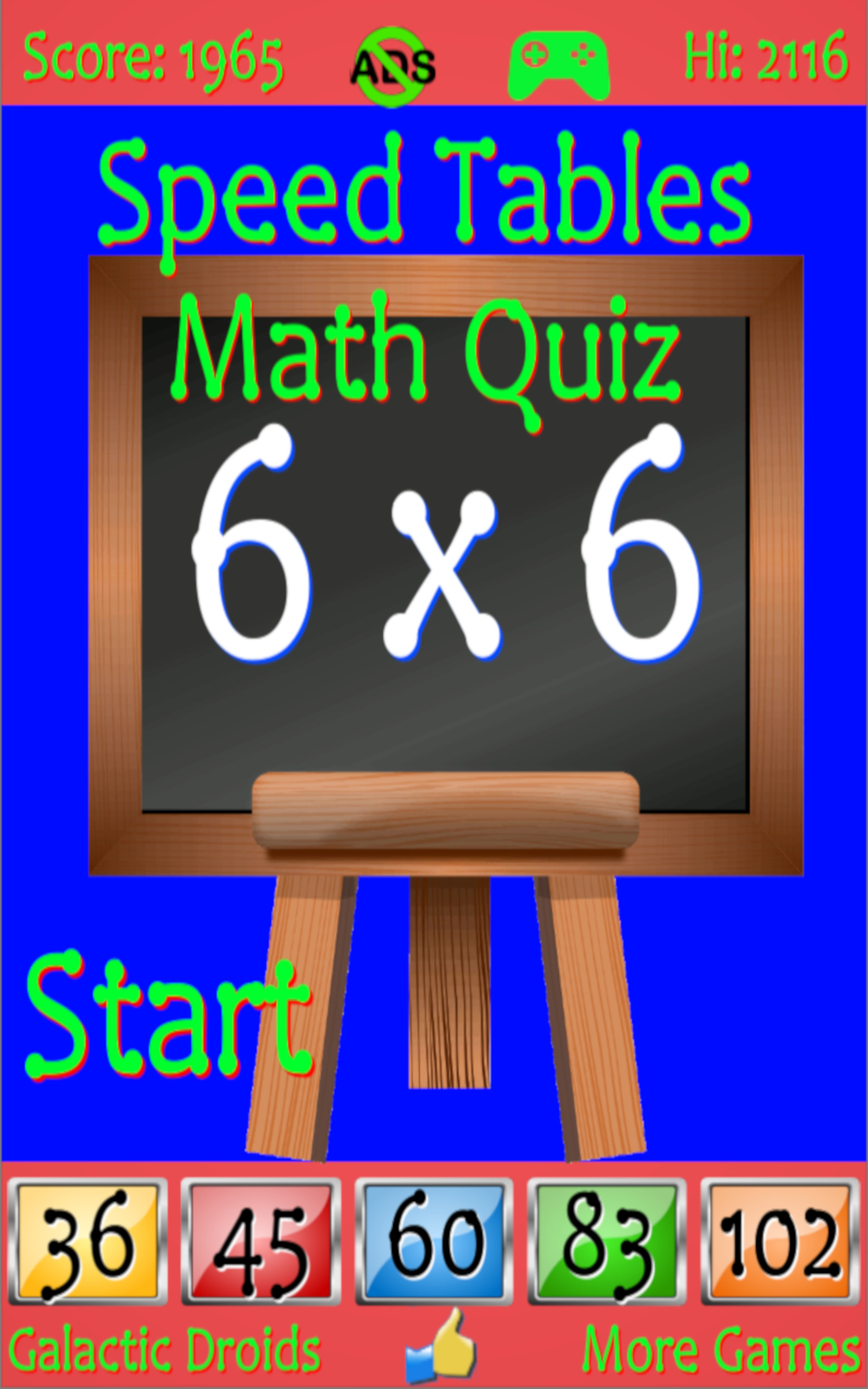 Speed Tables Math Quiz - App on Amazon Appstore