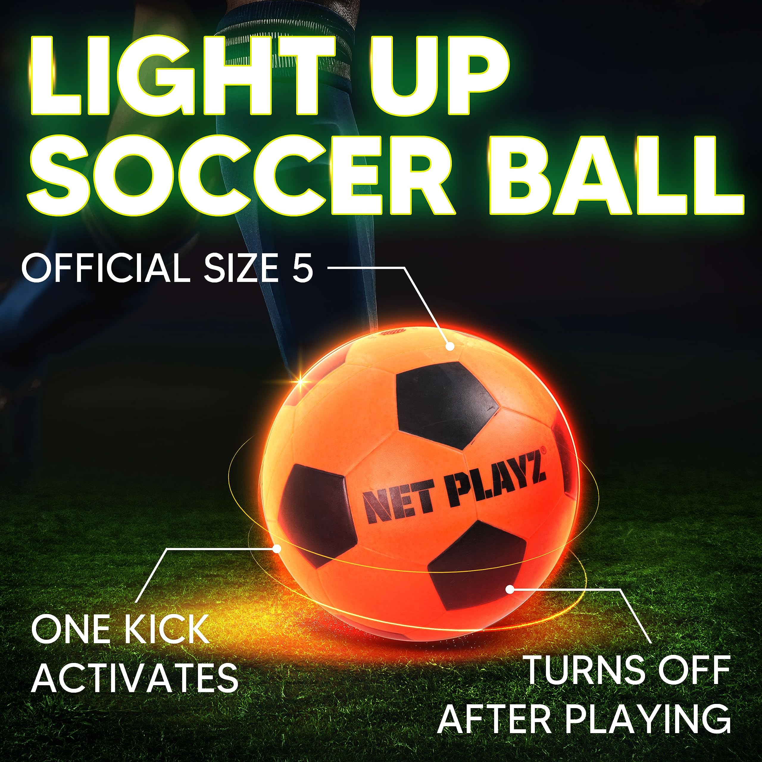 Snapklik.com : Light Up Glow In The Dark Soccer Ball Soccer Net ...