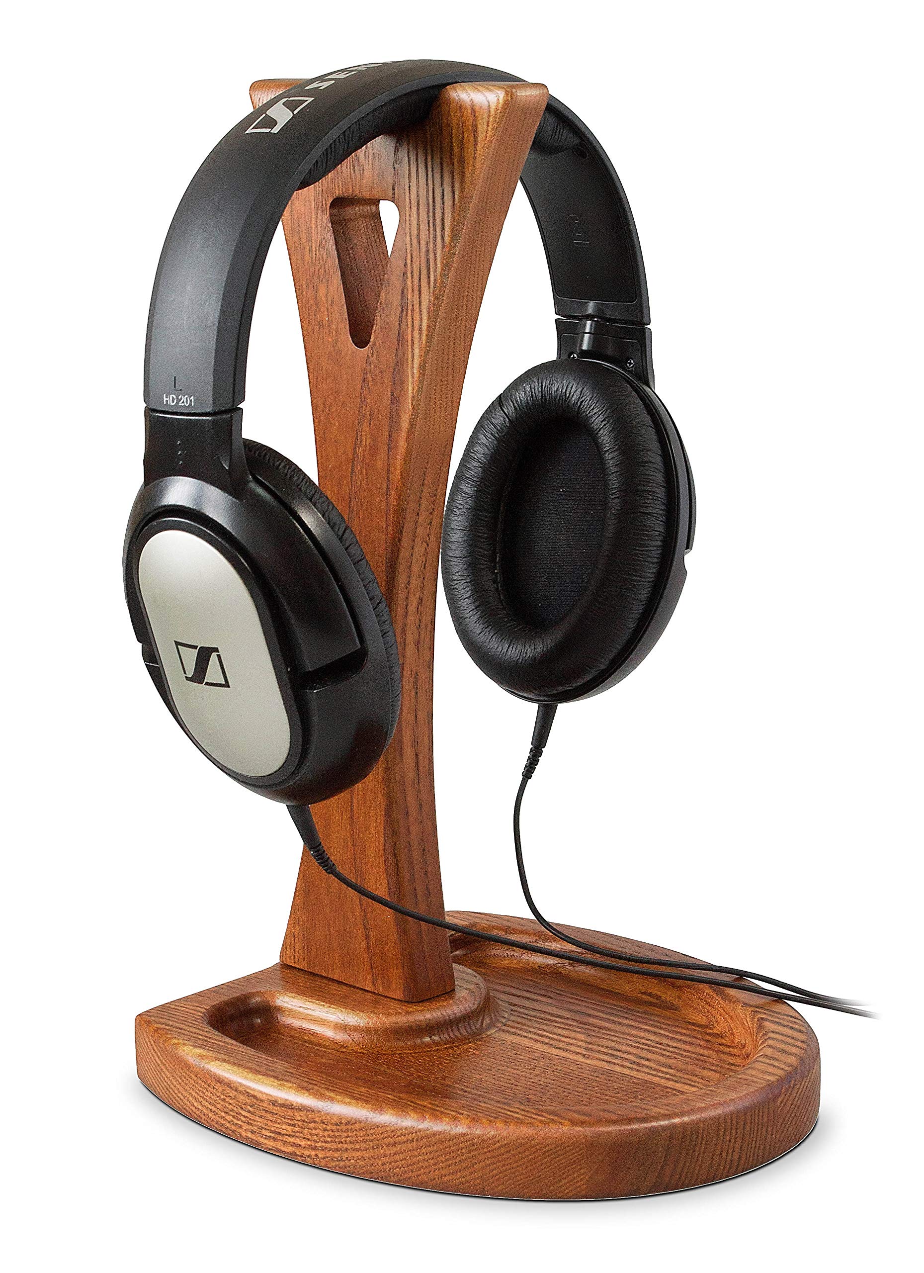 TESLYAR Wooden Headphone Stand Headset Holder Wood Headset Hanger ...