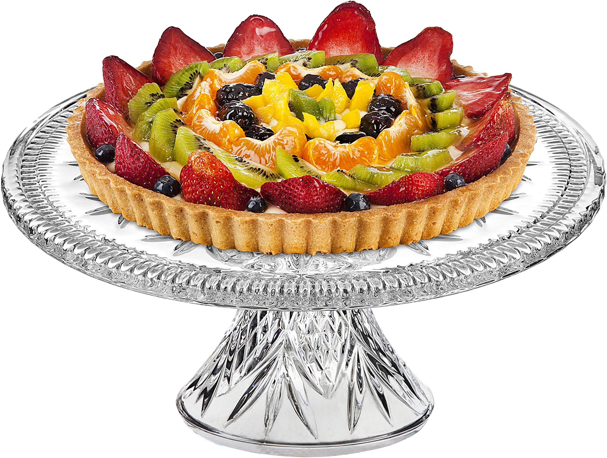 Amazon.com: Le'raze Crystal Cake Plate with Stand, 12" Round Pedestal ...