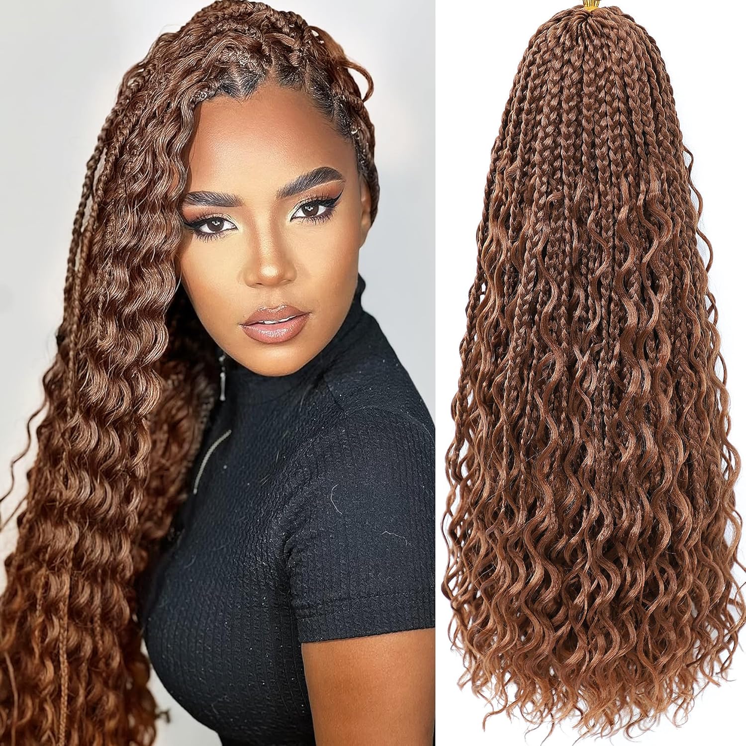 Amazon.com : Miuric Boho Box Braids Crochet Hair or Black Women 18 Inch ...