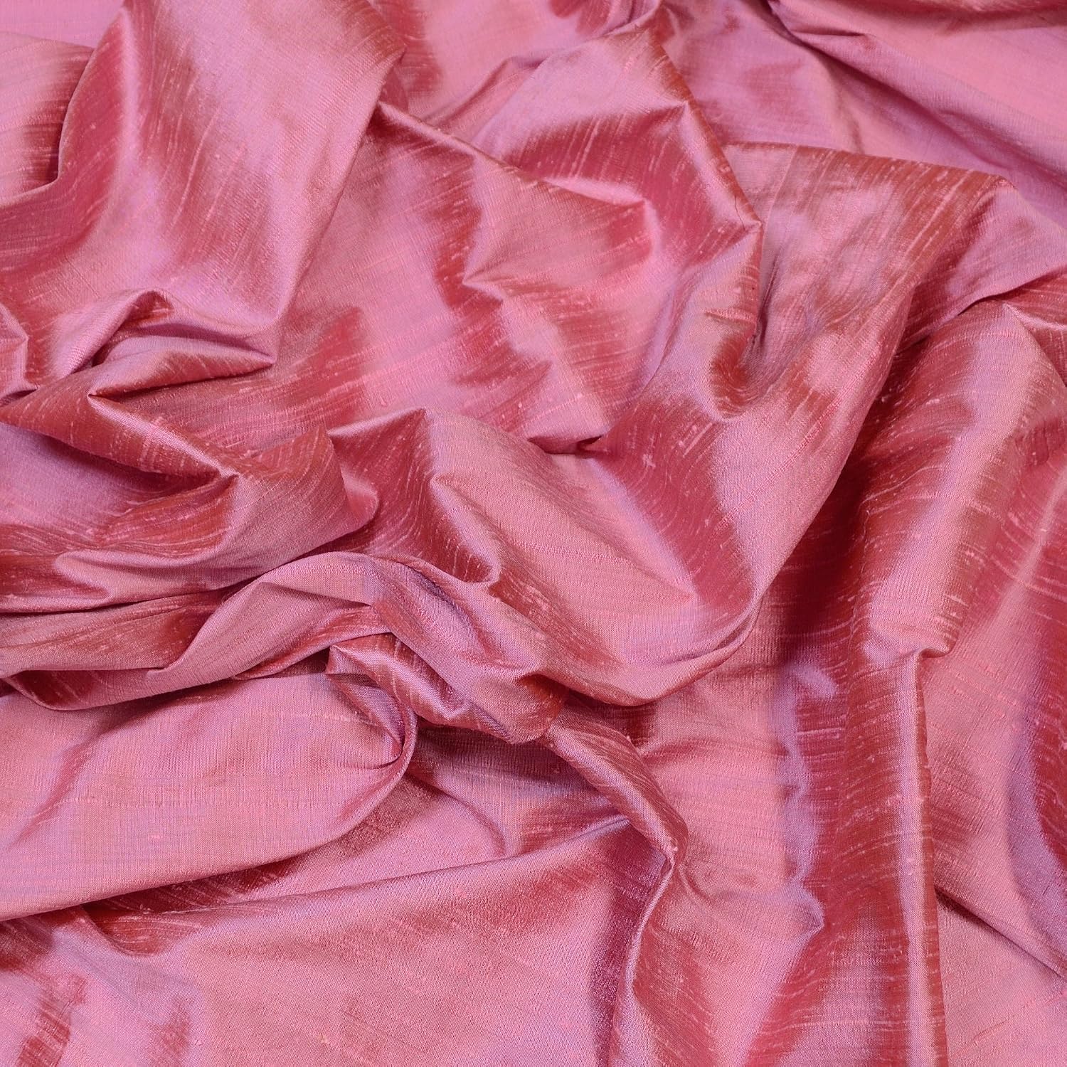 Amazon.com: Iridescent Dark Pink Dupioni Silk, 100% Silk Fabric, by The ...