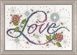 Amazon.com: Design Works Crafts Inc. Love, 5'' X 7'' Counted Cross ...