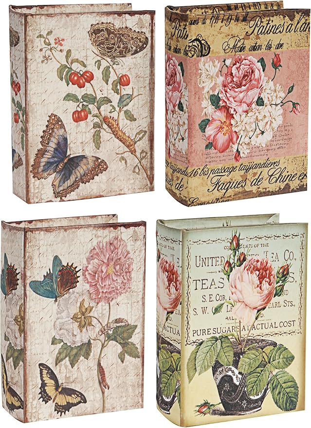 Amazon.com: A&B Home Set of 4 Book Boxes : Home & Kitchen
