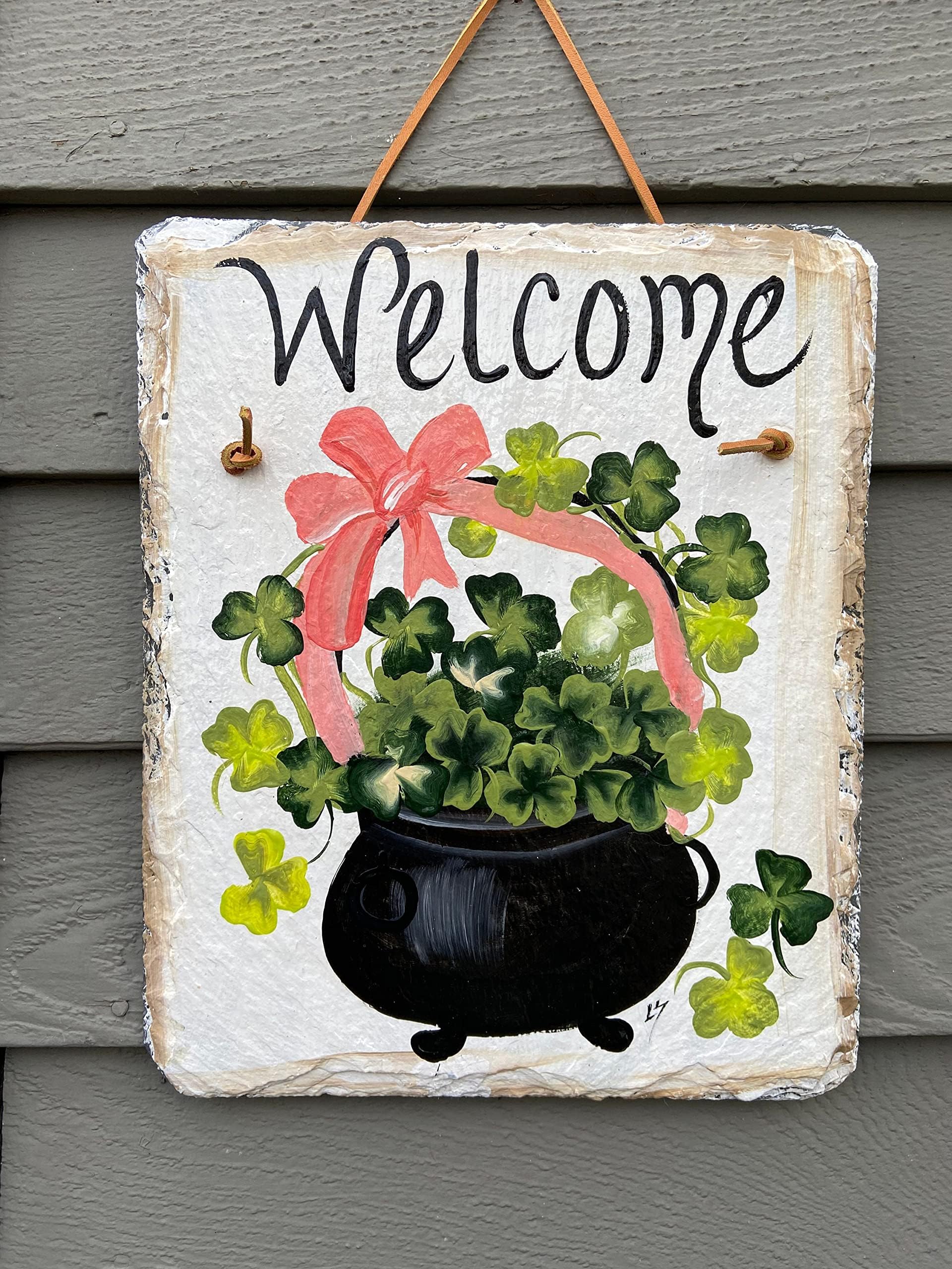 Amazon.com: Summer Hand Painted Slate Sign - Rustic Wood Welcome Sign ...