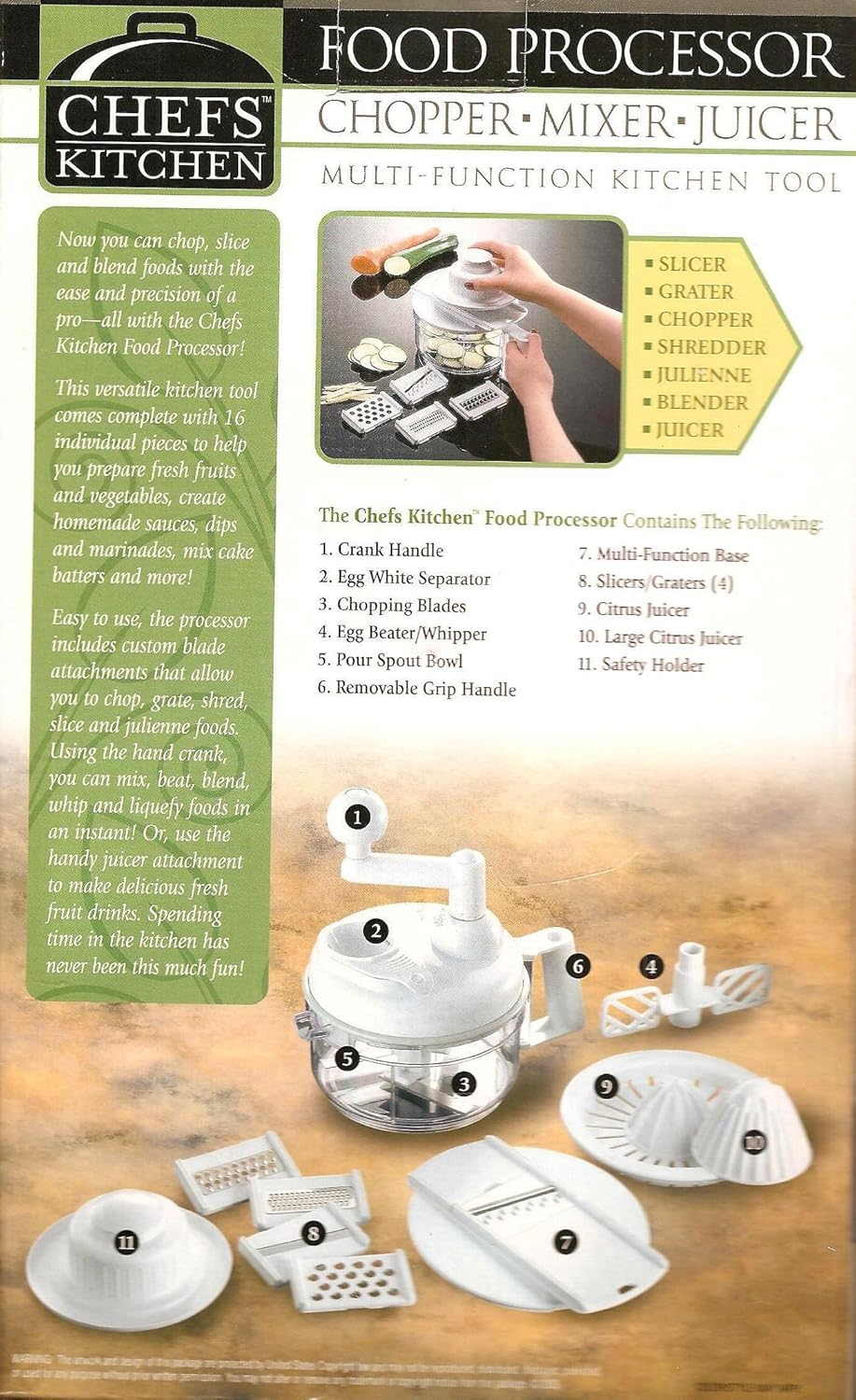 Amazon.com: Hand Food Processor Multi-Function Kitchen Tool 15 Piece ...