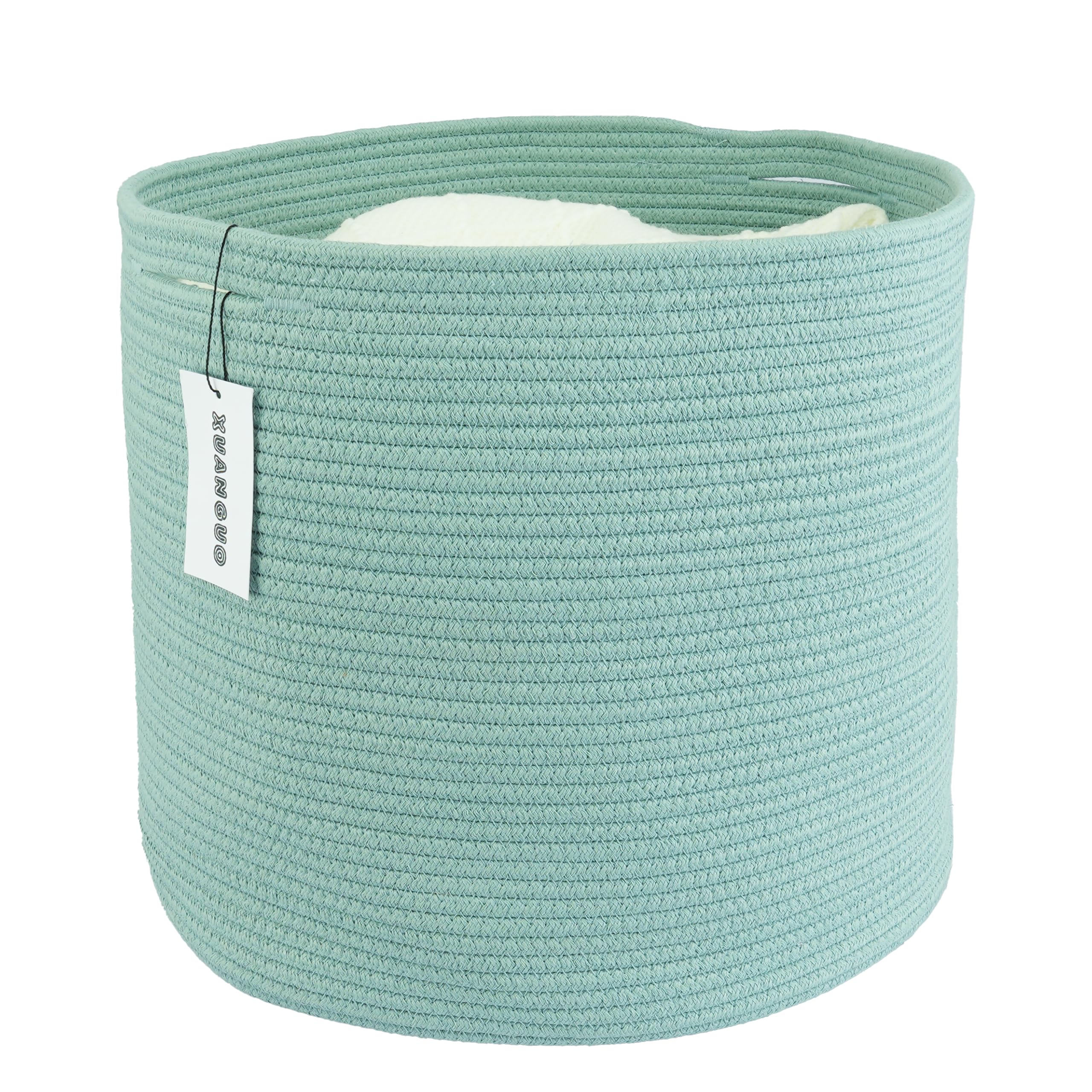 Amazon.com: XUANGUO Cotton Rope Basket For Girls Boys Kids 16”X14” Baby ...