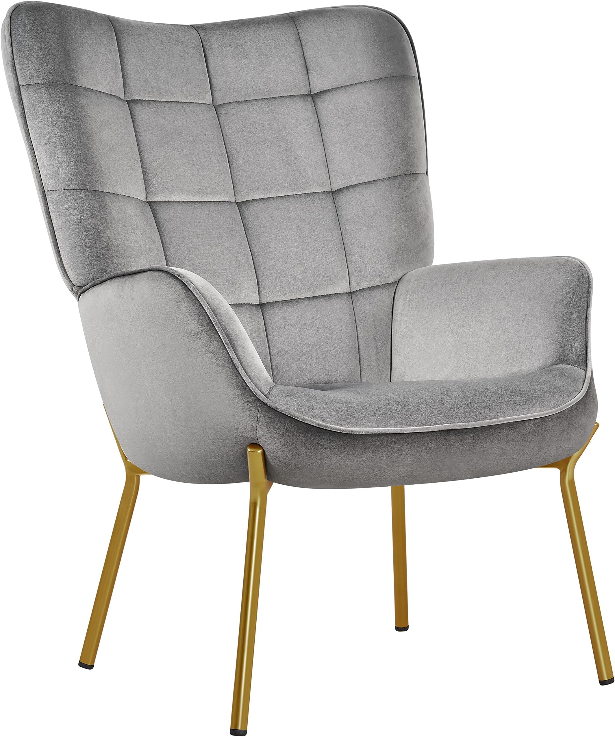 Amazon.com: Yaheetech Velvet Fabric Accent Chair, Vanity Chair with ...