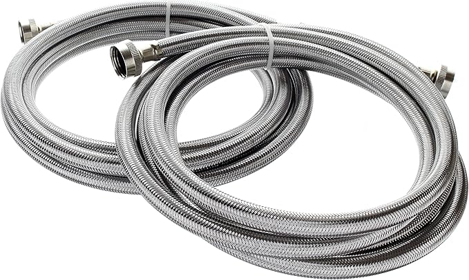 Amazon.com: 10 Foot Stainless Steel Washing Machine Hoses (2 Pack ...