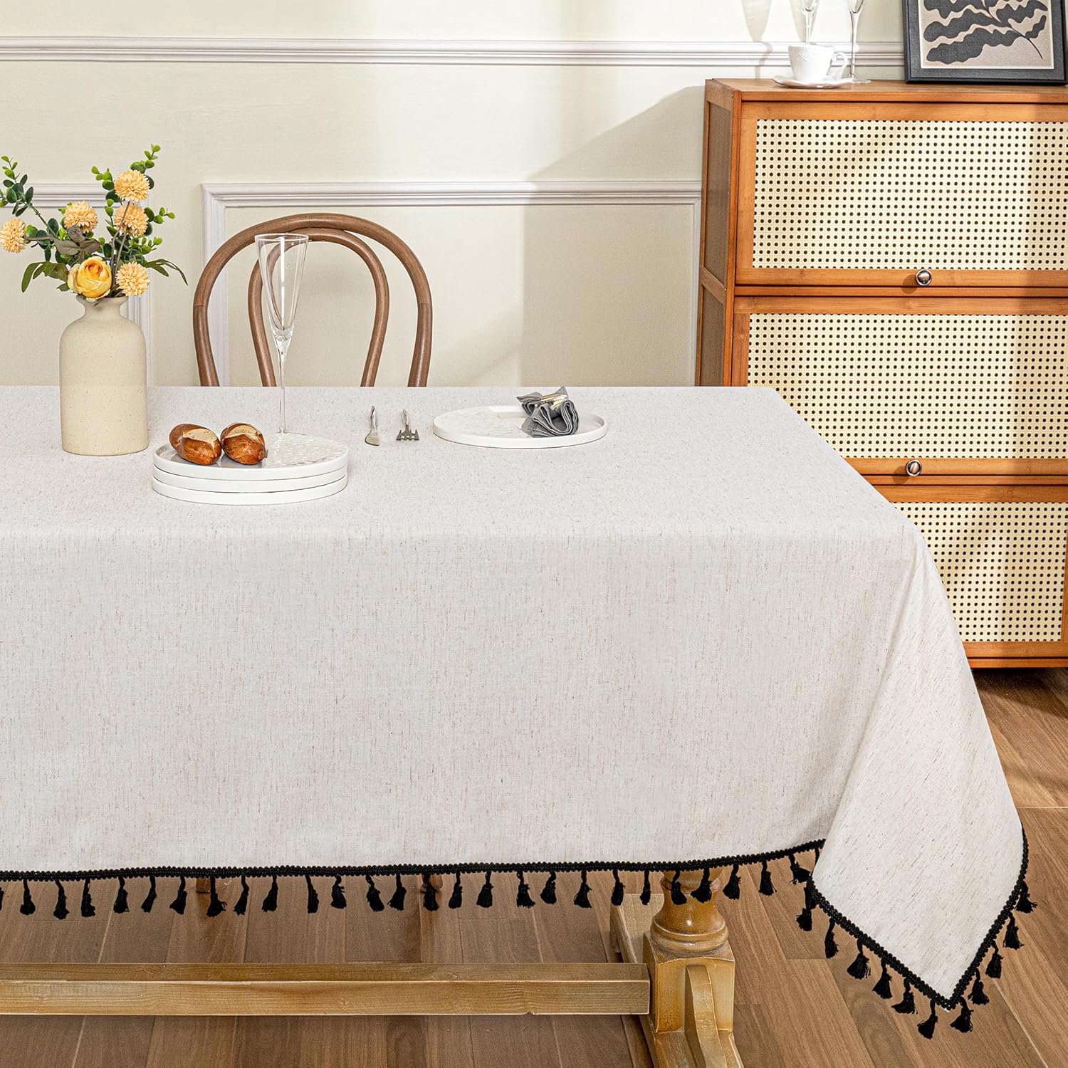 Amazon.com: MYSKY HOME Table Cloth 60x84 in Rectangle Table, Cotton ...
