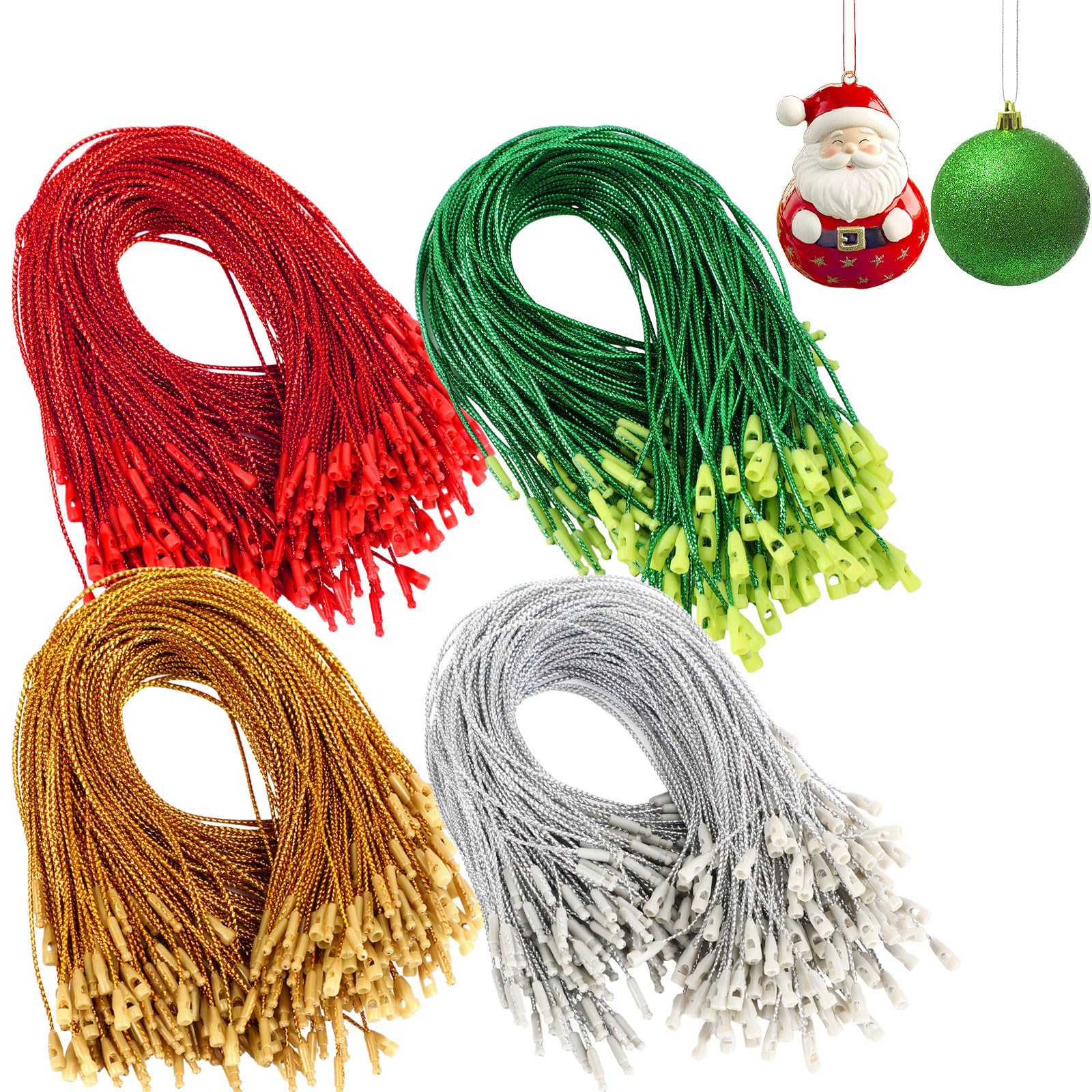 Amazon.com: FEBSNOW 500Pcs Christmas Ornament Hangers,Ornament String ...