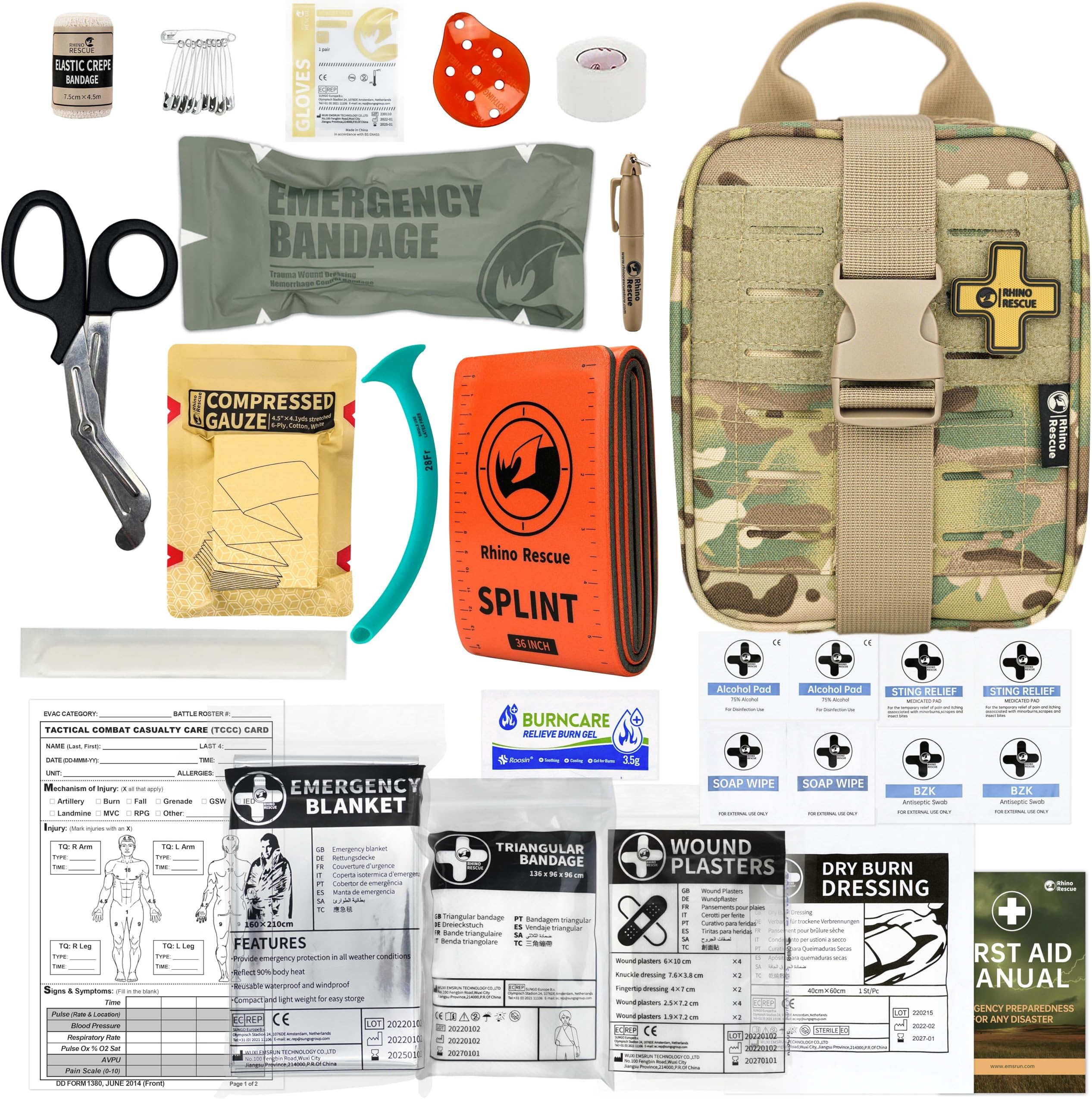Amazon.com: RHINO RESCUE IFAK Trauma First Aid Kit, FSA HSA Eligible ...