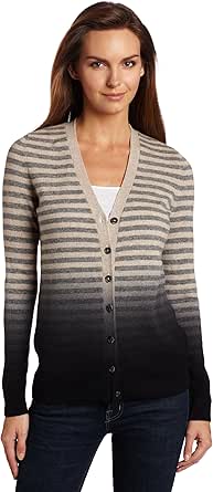 Christopher Fischer Women's 100% Cashmere Long-Sleeve Striped Dip-Dyed ...