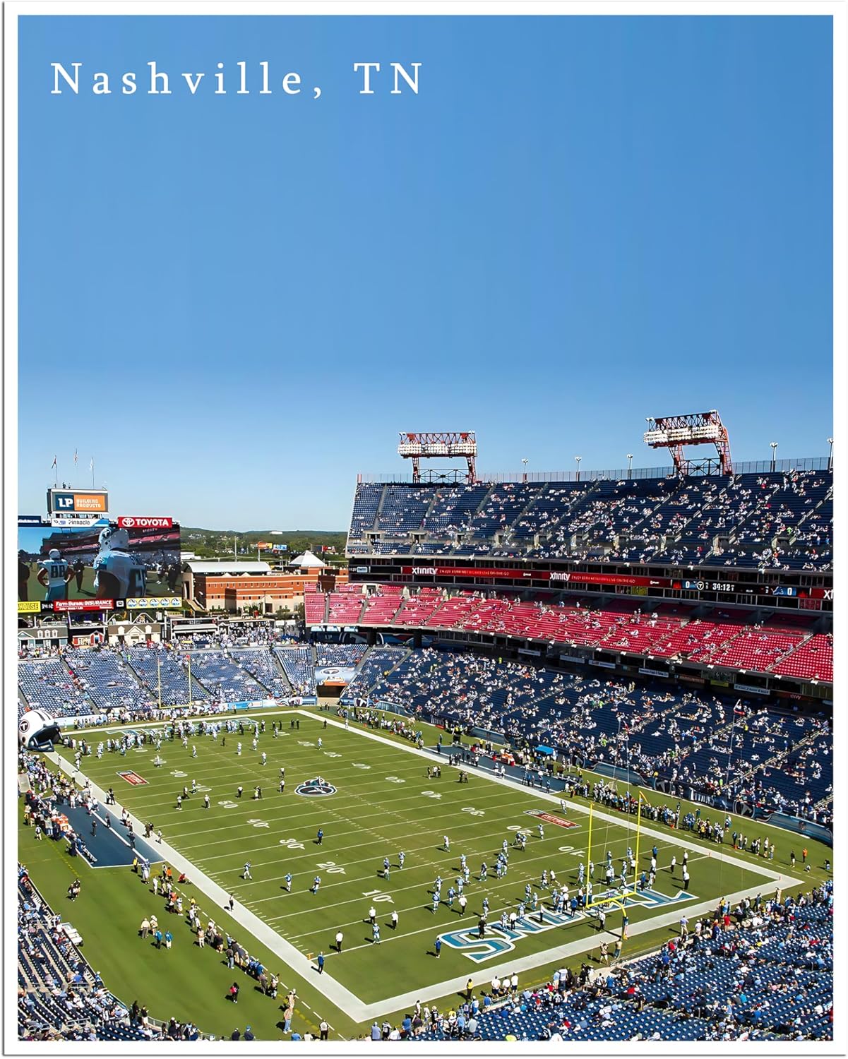 Amazon.com: Titans Poster Tennessee Art Stadium Style Football Print ...