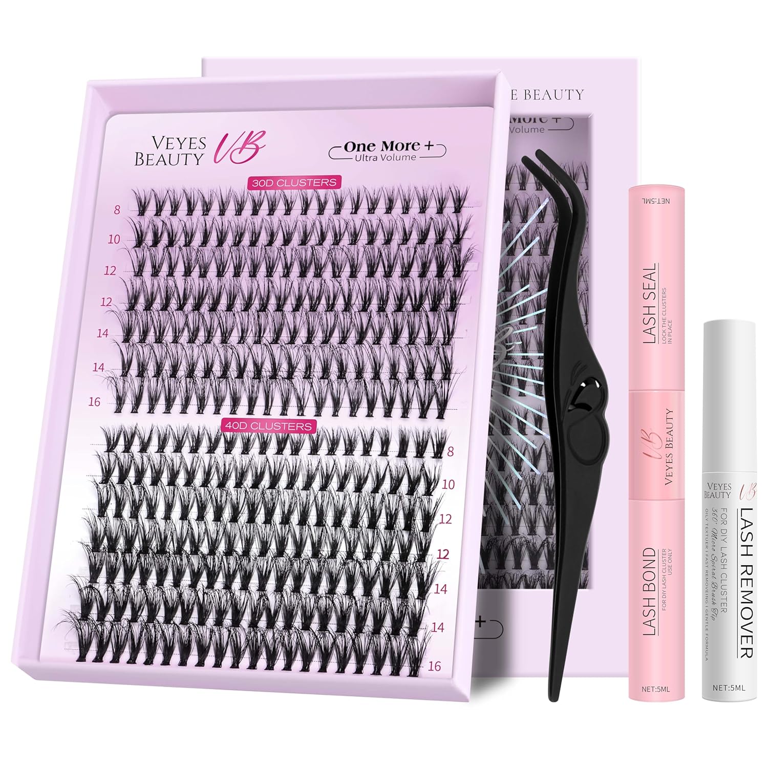 Amazon.com: VEYESBEAUTY Lash Clusters Kit UltraVolume Individual Lash ...