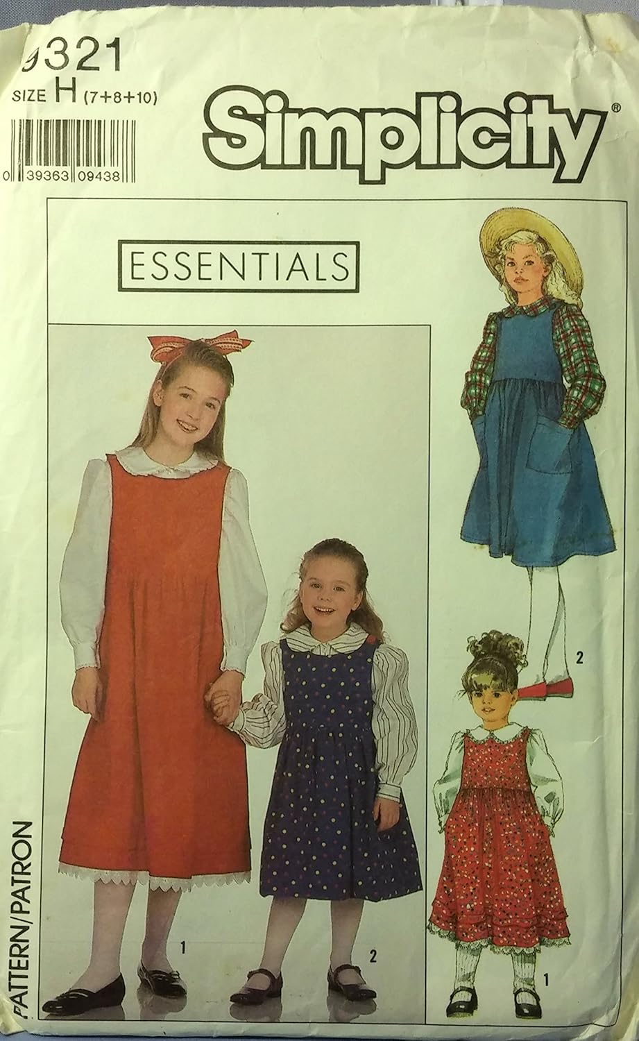 Amazon.com: Simplicity Essentials 9321 girls 7.8.10 : Arts, Crafts & Sewing