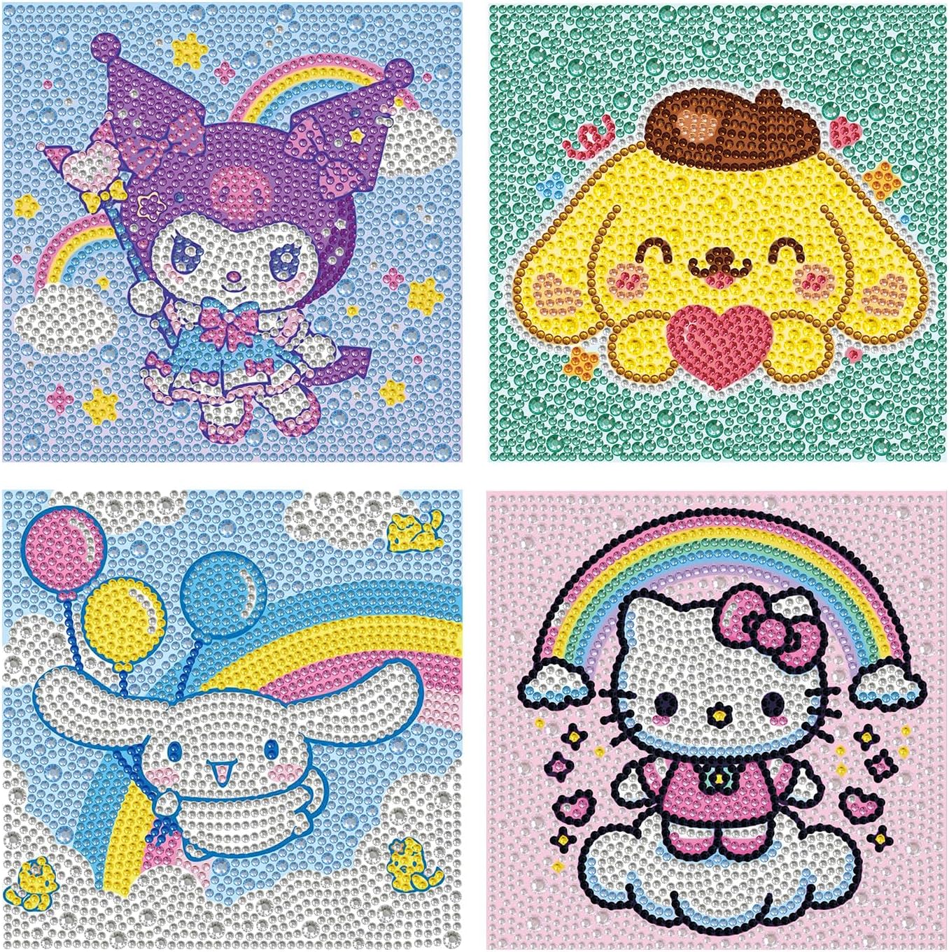 Amazon.com: 4 Packs Diamond Art Kits for Kids, 5D Cartoon DIY Mosaic ...