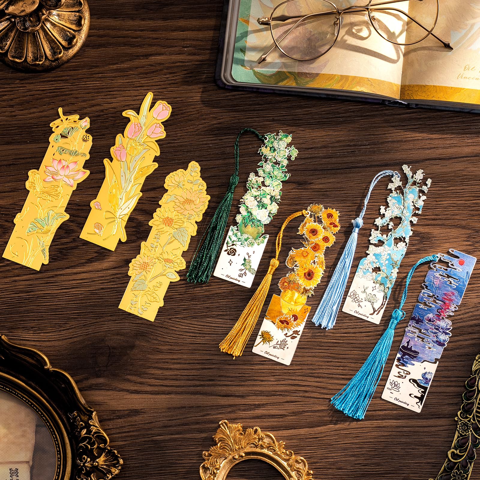 Amazon.com : 7 Pcs Metal Bookmarks for Women Unique Metal Book Mark for ...