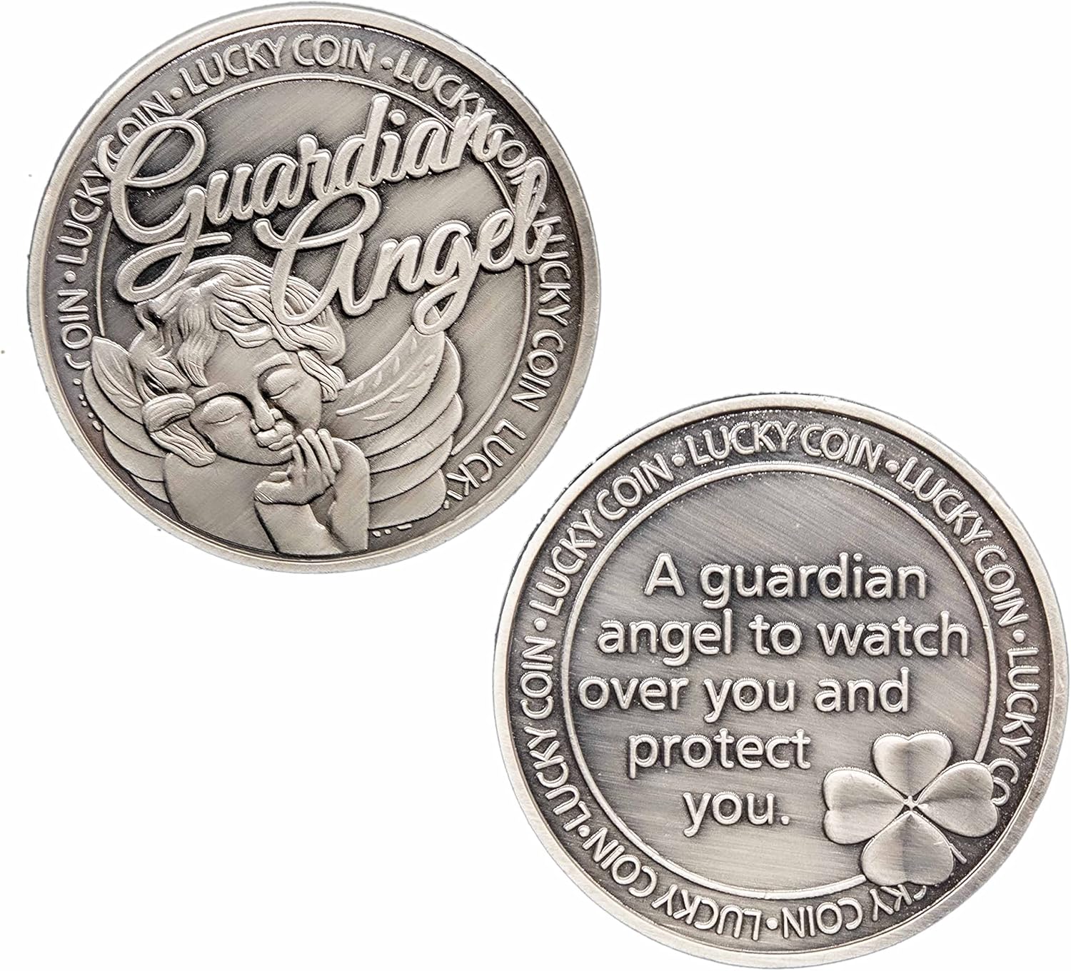 Amazon.com: KANGHE Guardian Angel Medal Lucky Coin Good Luck ...