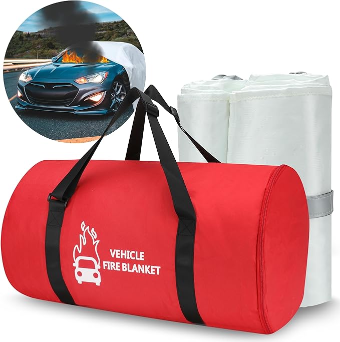 Amazon.com: Azazccm Emergency Fire Blanket for Car, Large Fiberglass ...