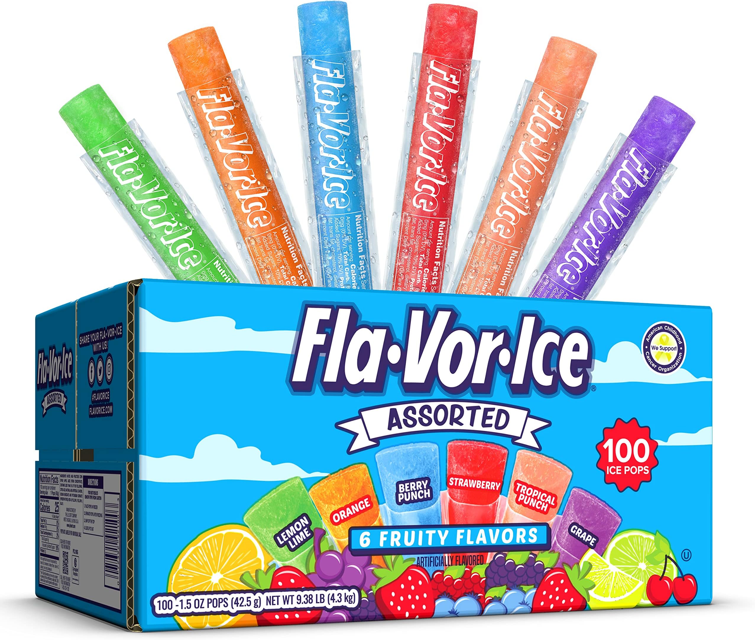 Amazon.com : Otter Pops, Giant Original 5.5oz, 27 Ice Pops, Six Zippy ...