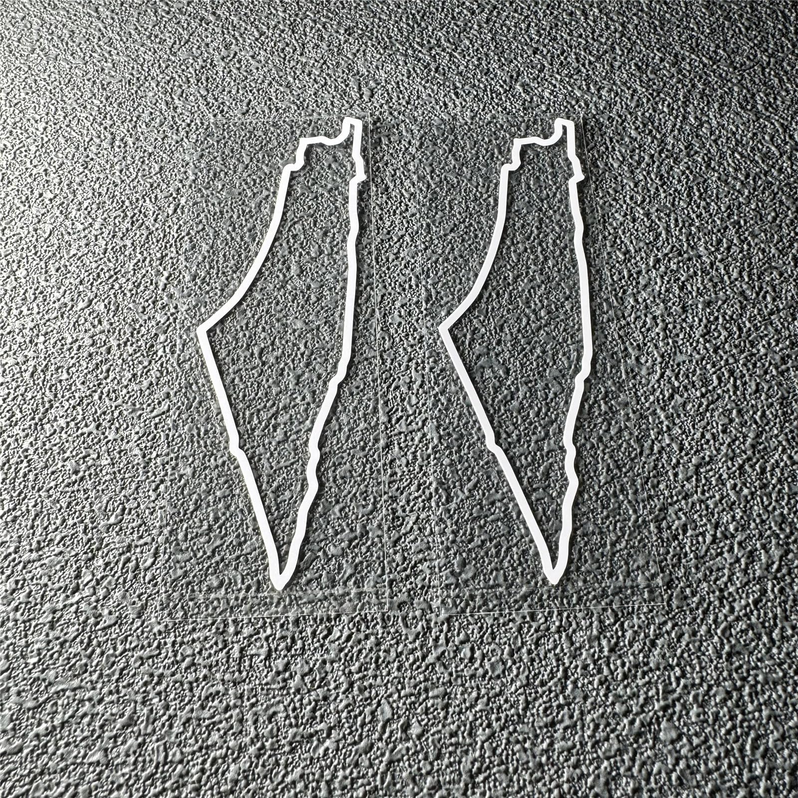 Amazon.com - 2X White 4'' Palestine Palestinian Map Outline Silhouett ...