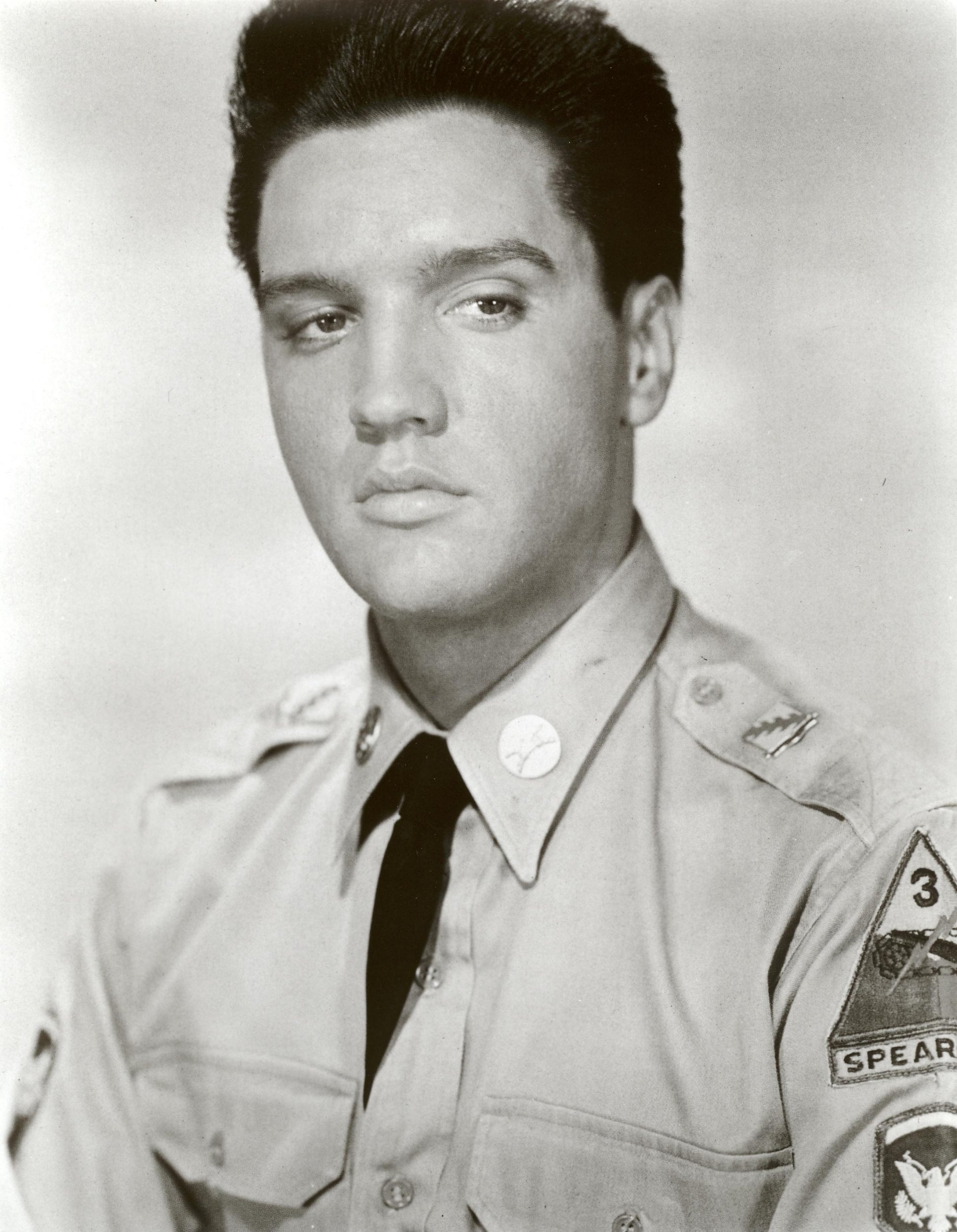 Elvis Presley Army Veteran Elvis Presley Showing His Army Stripes #1