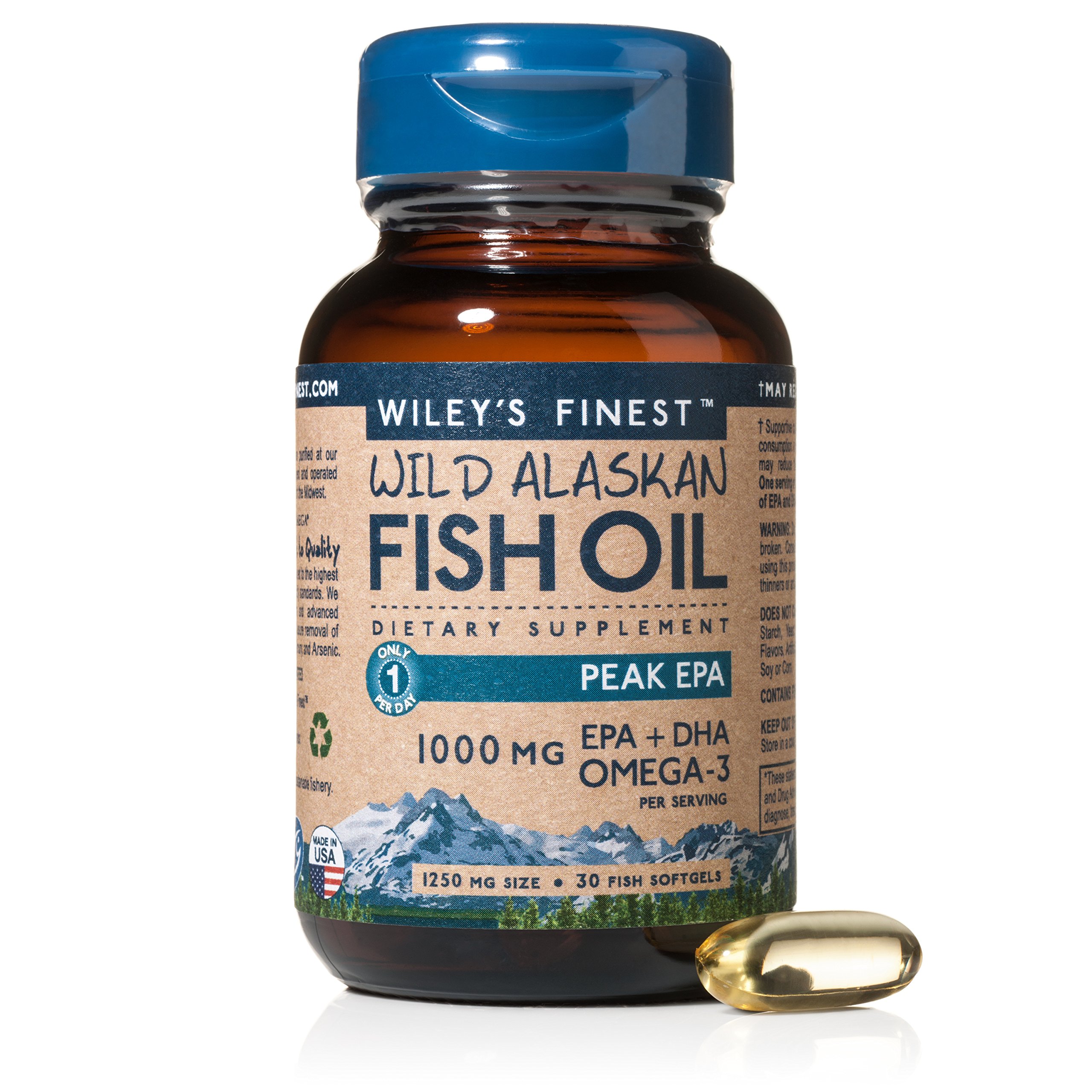 Buy Wiley's Finest Wild Alaskan Fish Oil Peak EPA - Triple Strength ...