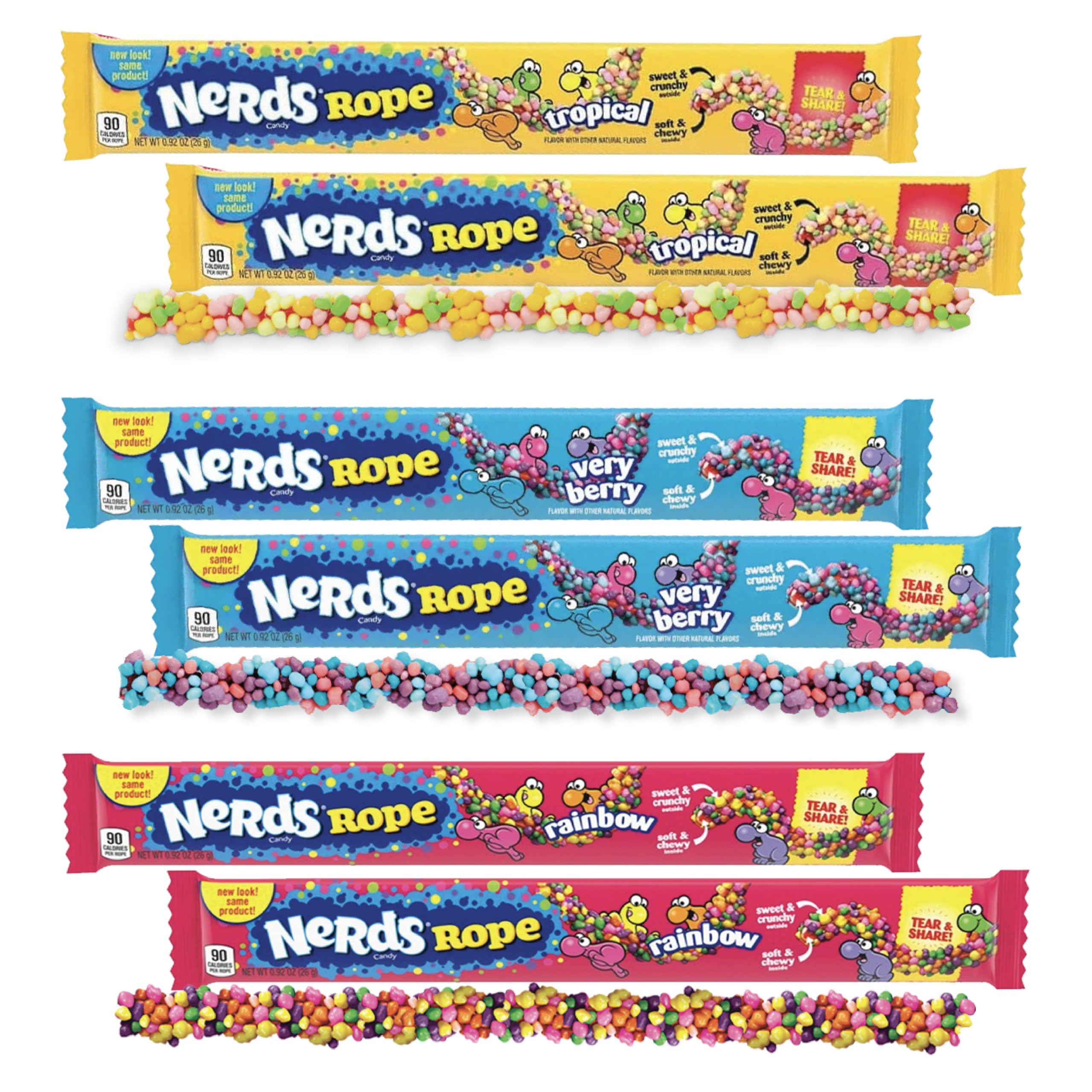 Amazon.com : Nerds Ropes Variety Pack - Rainbow, Very Berry, Tropical ...