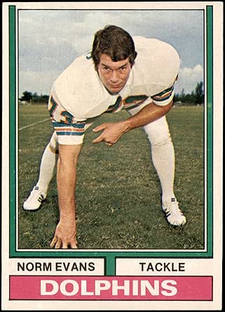 Amazon.com: 1974 Topps # 278 Norm Evans Miami Dolphins (Football Card ...