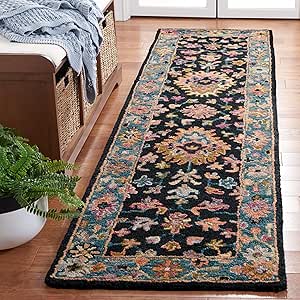 Amazon.com: SAFAVIEH Aspen Collection Runner Rug - 2'3" x 9', Black ...