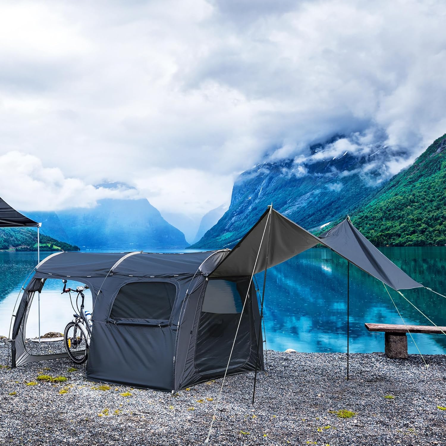 MAIZOA 2-Room Camping Tent, Bicycle Camping Tent, Bicycle Storage Tent ...