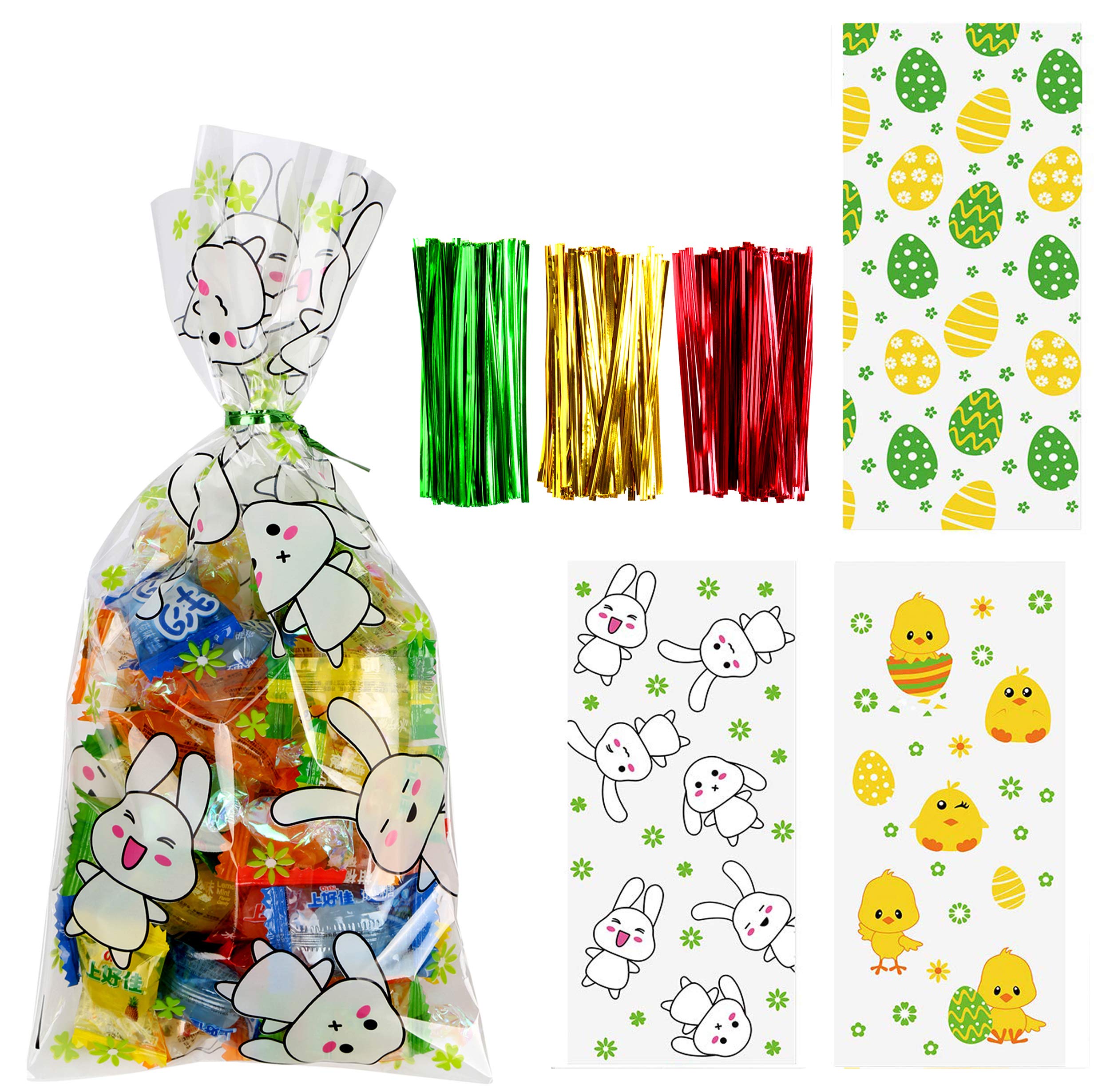 Amazon.com: DIYASY 150 Pcs Easter Cellophane Treat Bags, Candy Bags ...