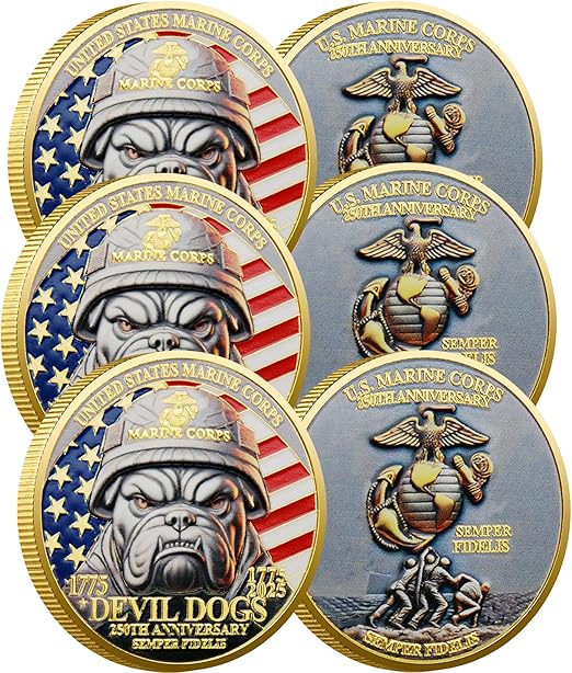 Amazon.com: Marine Corps 250th Anniversary Challenge Coin – USMC ...